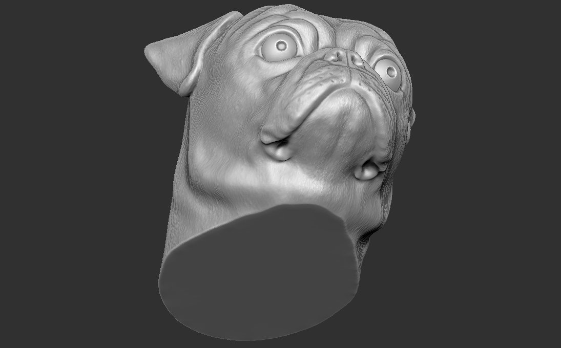 Pug Head - 3D Model by PrintedReality