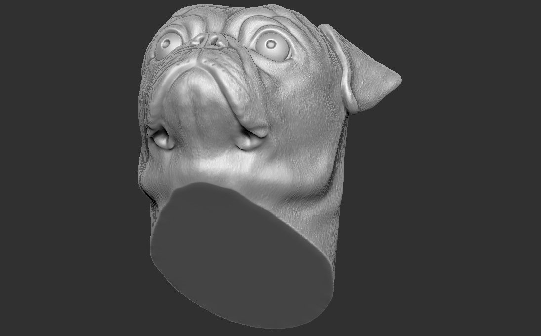 Pug Head - 3D Model by PrintedReality