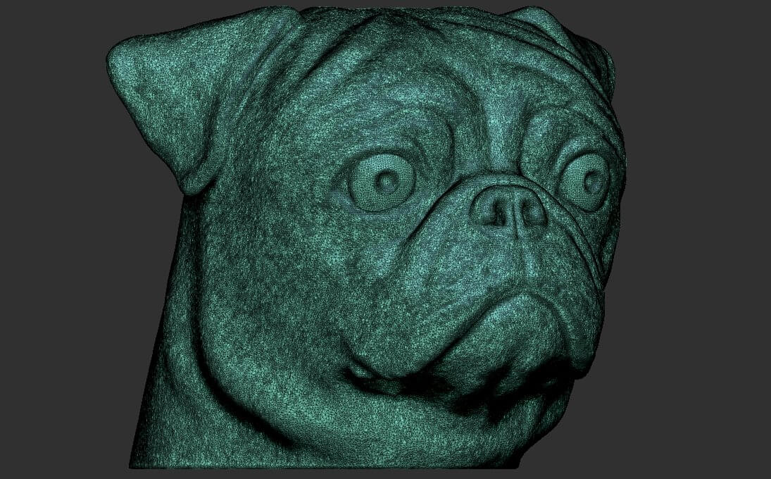 Pug Head - 3D Model by PrintedReality
