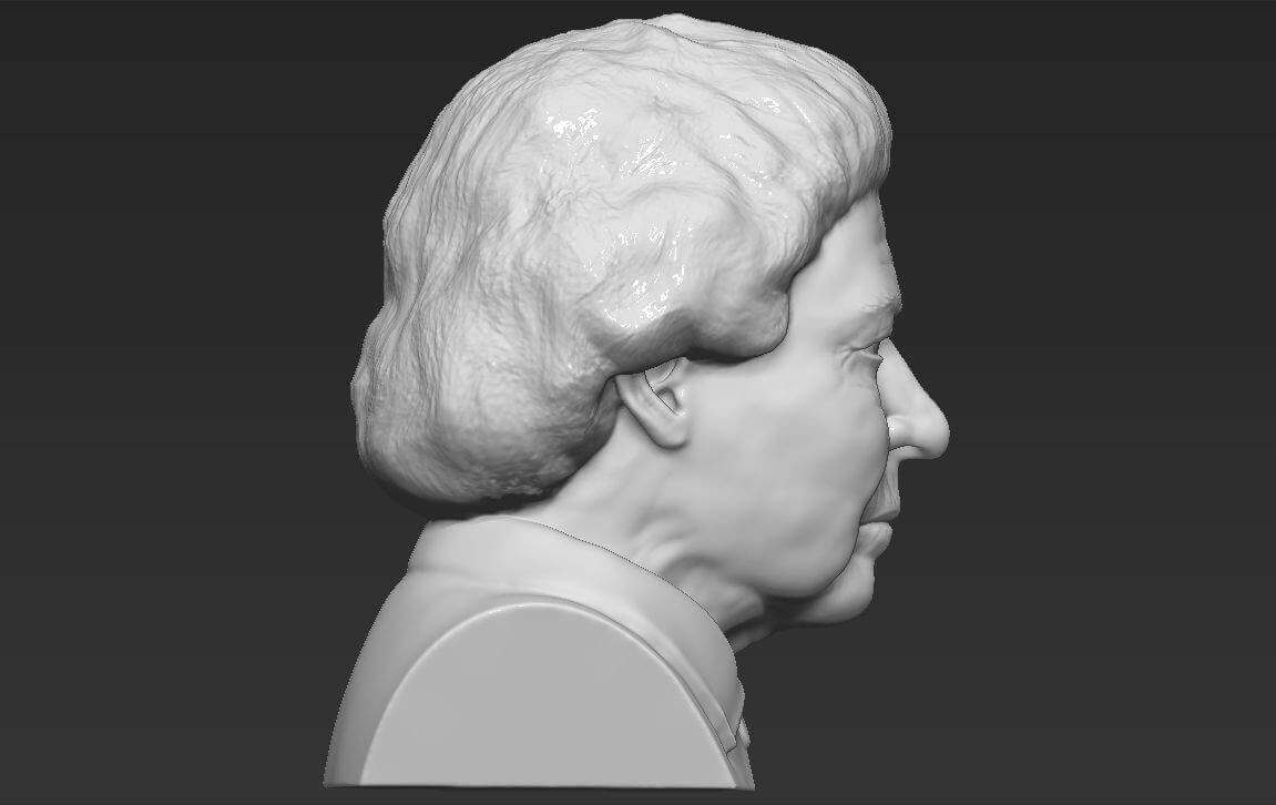 Queen Elizabeth II Bust - 3D Print Model by PrintedReality