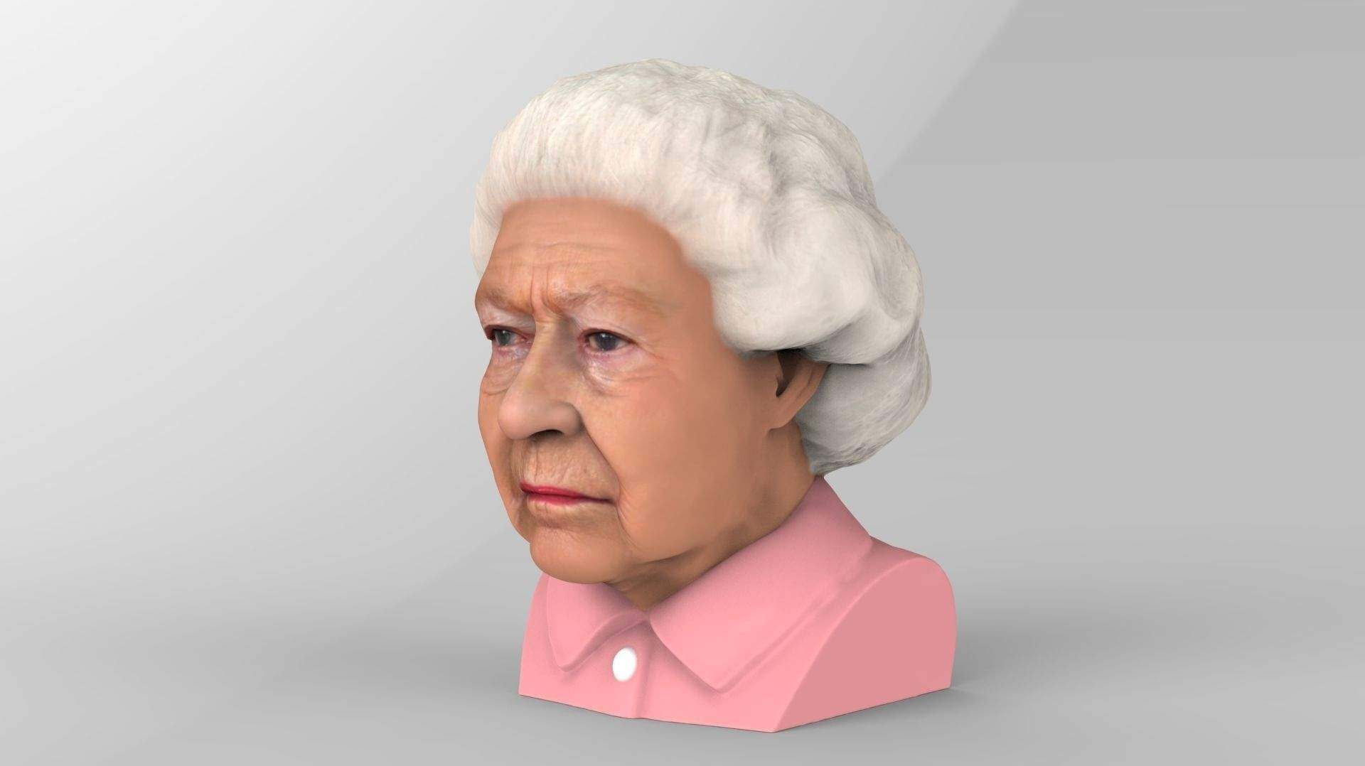 Queen Elizabeth II Bust (Full Color) - 3D Model by PrintedReality