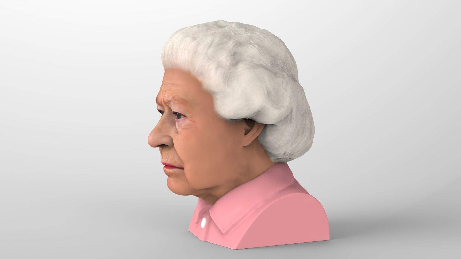 Queen Elizabeth II Bust (Full Color) - 3D Model by PrintedReality