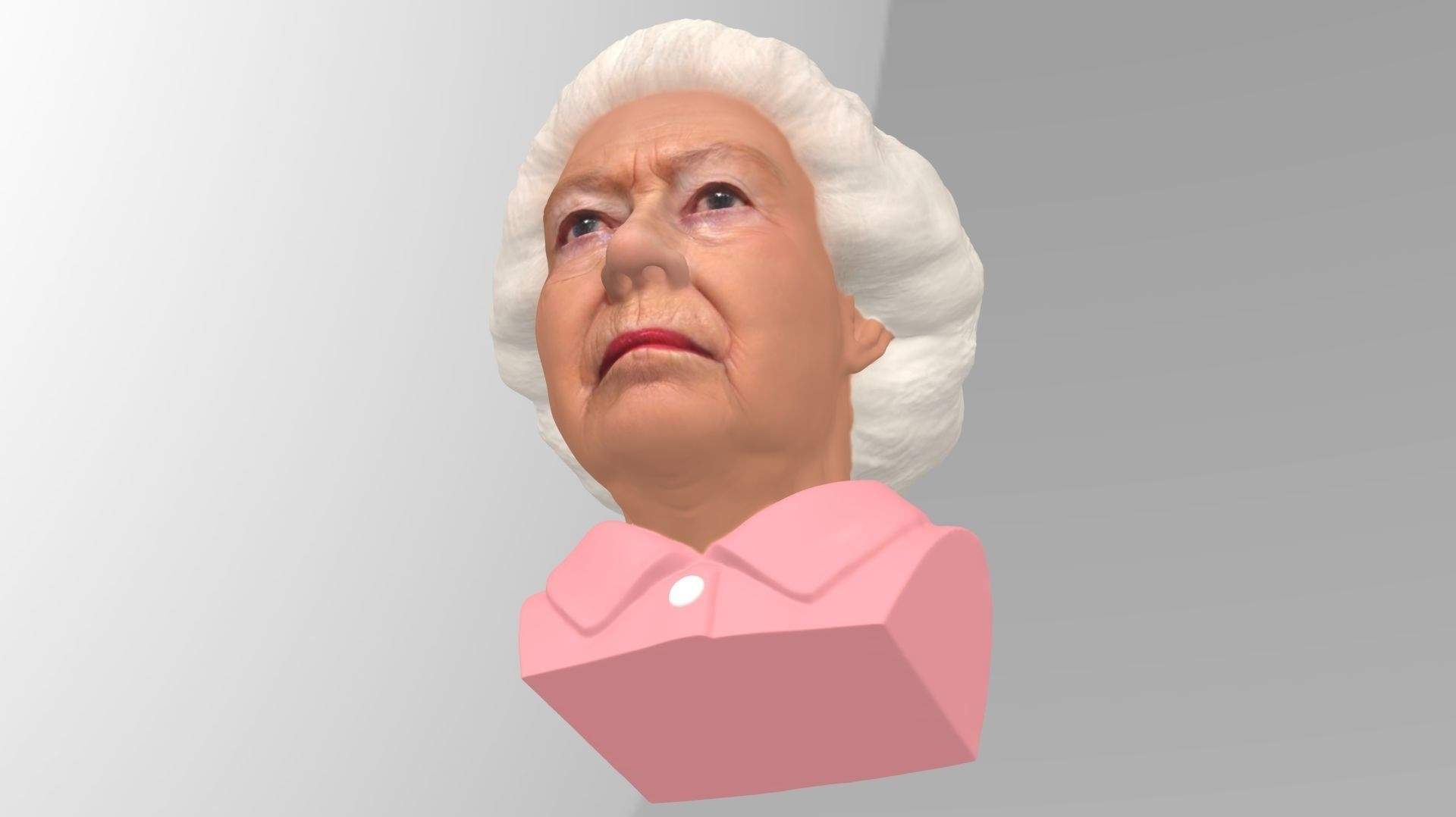 Queen Elizabeth II Bust (Full Color) - 3D Model by PrintedReality