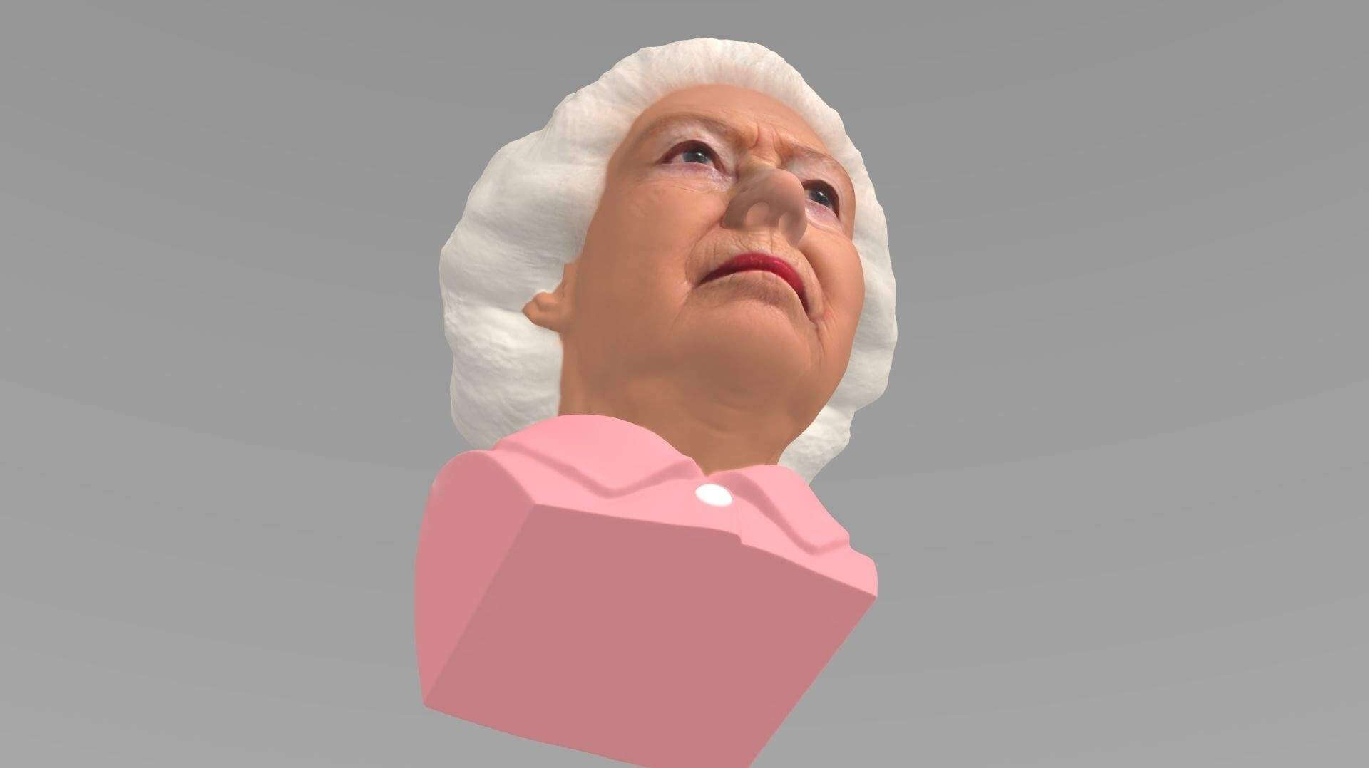 Queen Elizabeth II Bust (Full Color) - 3D Model by PrintedReality