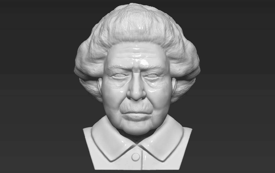 Queen Elizabeth II Bust (Full Color) - 3D Model by PrintedReality