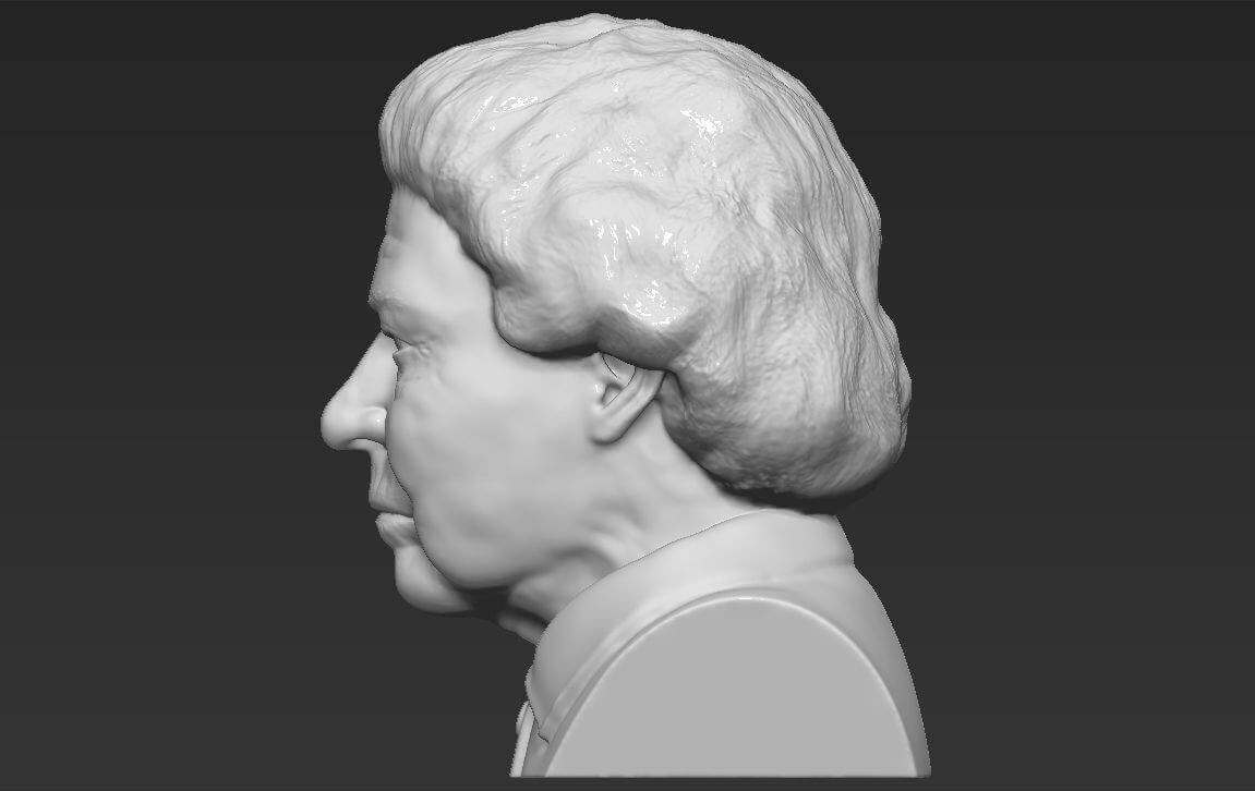 Queen Elizabeth II Bust (Full Color) - 3D Model by PrintedReality
