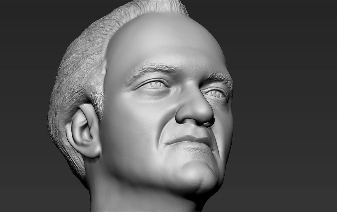 Quentin Tarantino Bust - 3D Model by PrintedReality