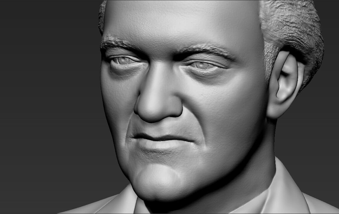 Quentin Tarantino Bust - 3D Print Model by PrintedReality