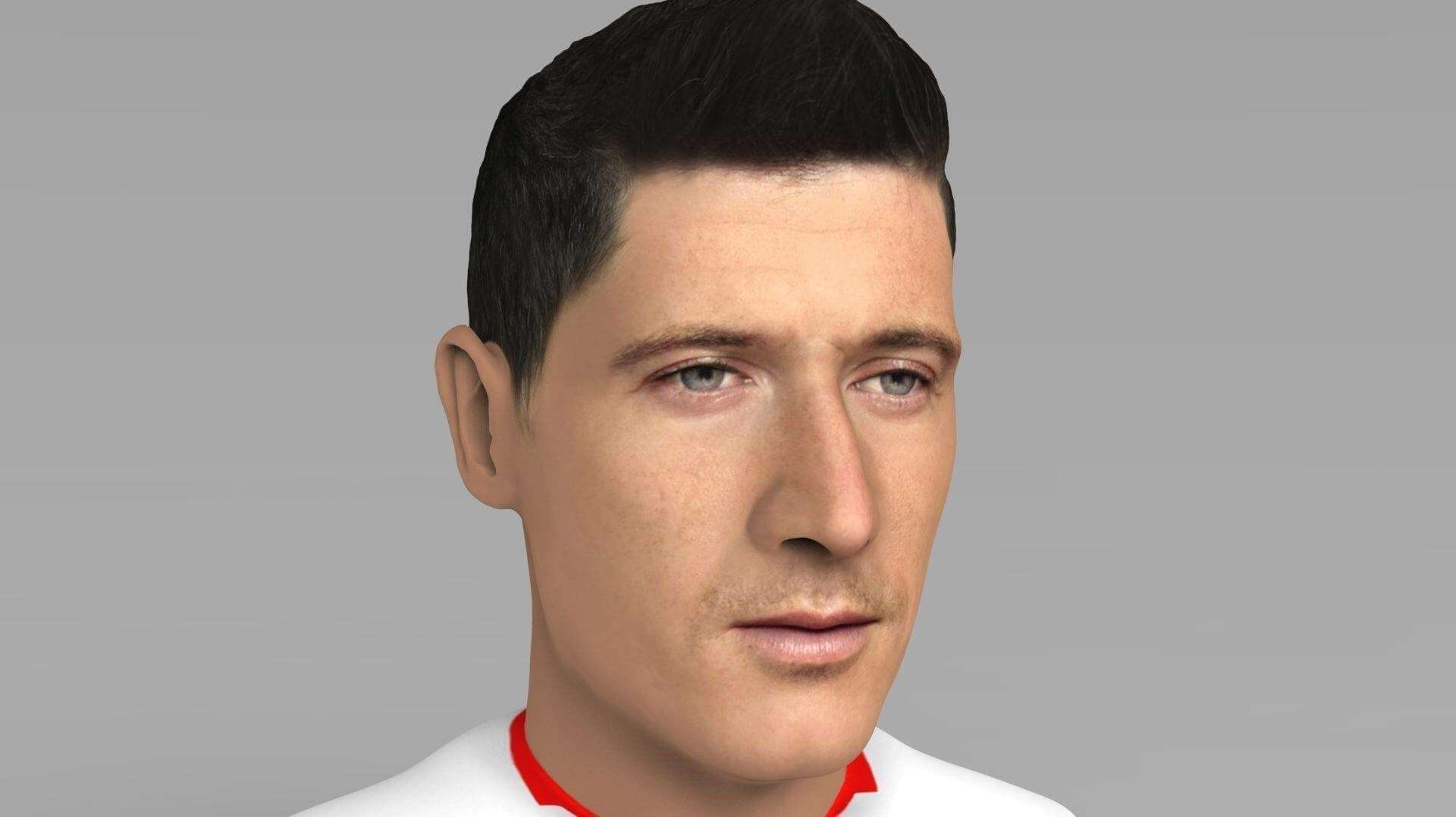 Robert Lewandowski Bust (Full Color) - 3D Print Model by PrintedReality