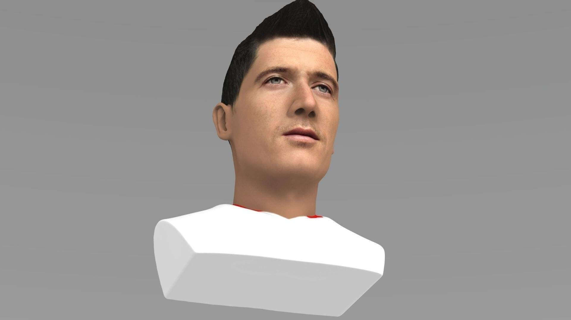 Robert Lewandowski Bust (Full Color) - 3D Model by PrintedReality