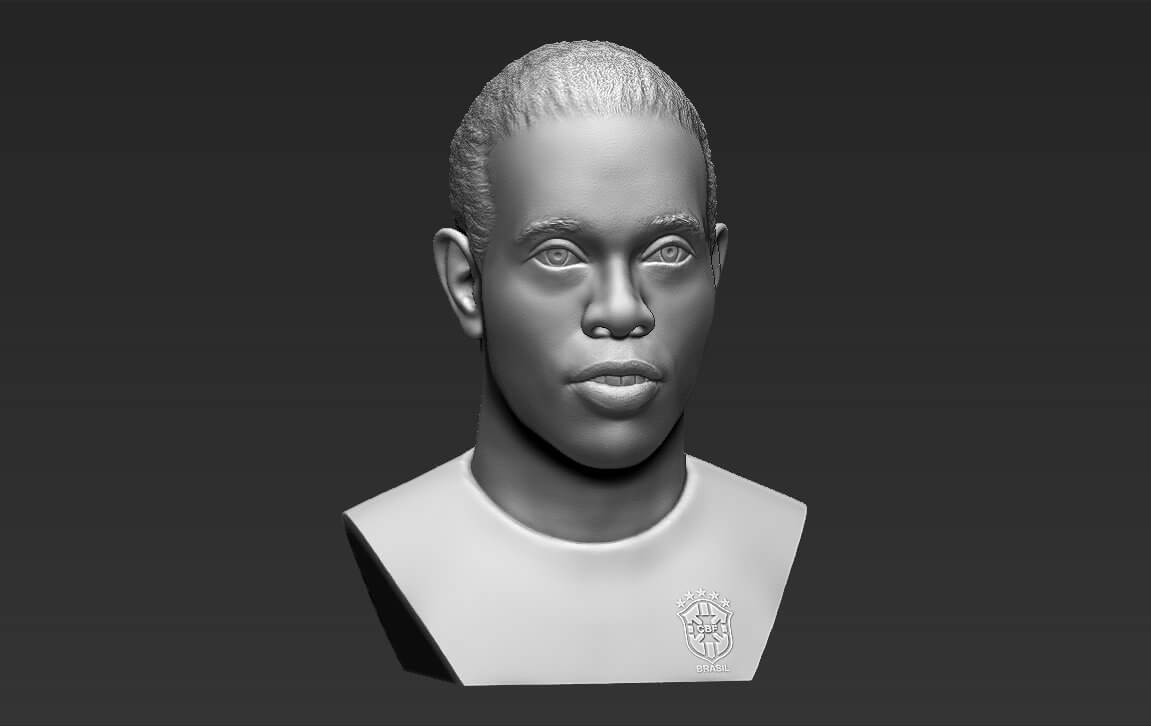 Ronaldinho Bust - 3D Model by PrintedReality