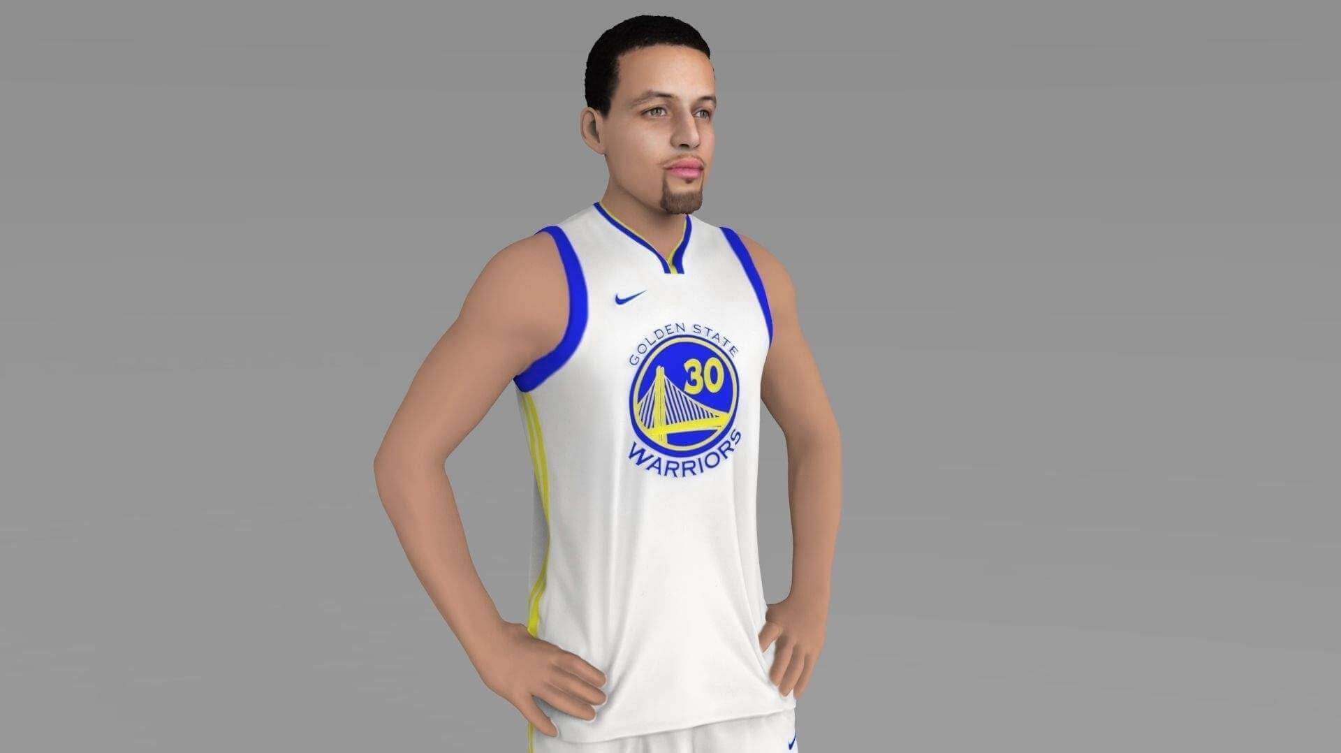 Stephen Curry (Full Color) - 3D Model by PrintedReality