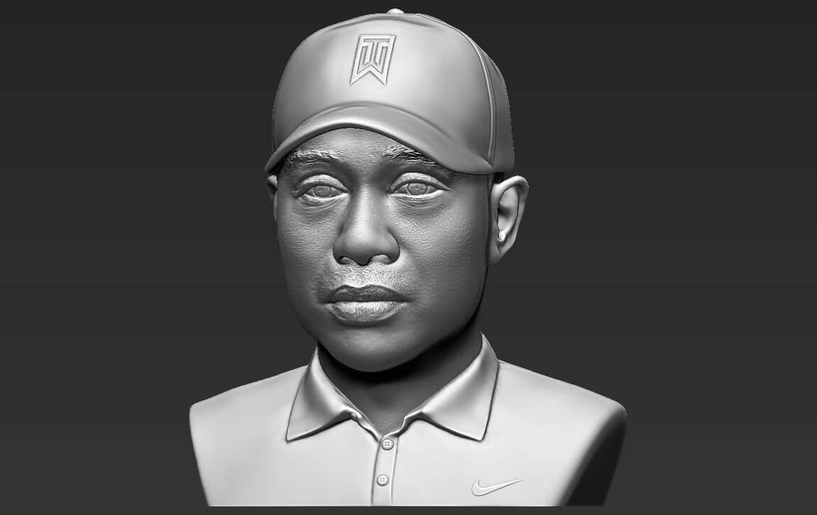 Tiger Woods Bust - 3D Model by PrintedReality
