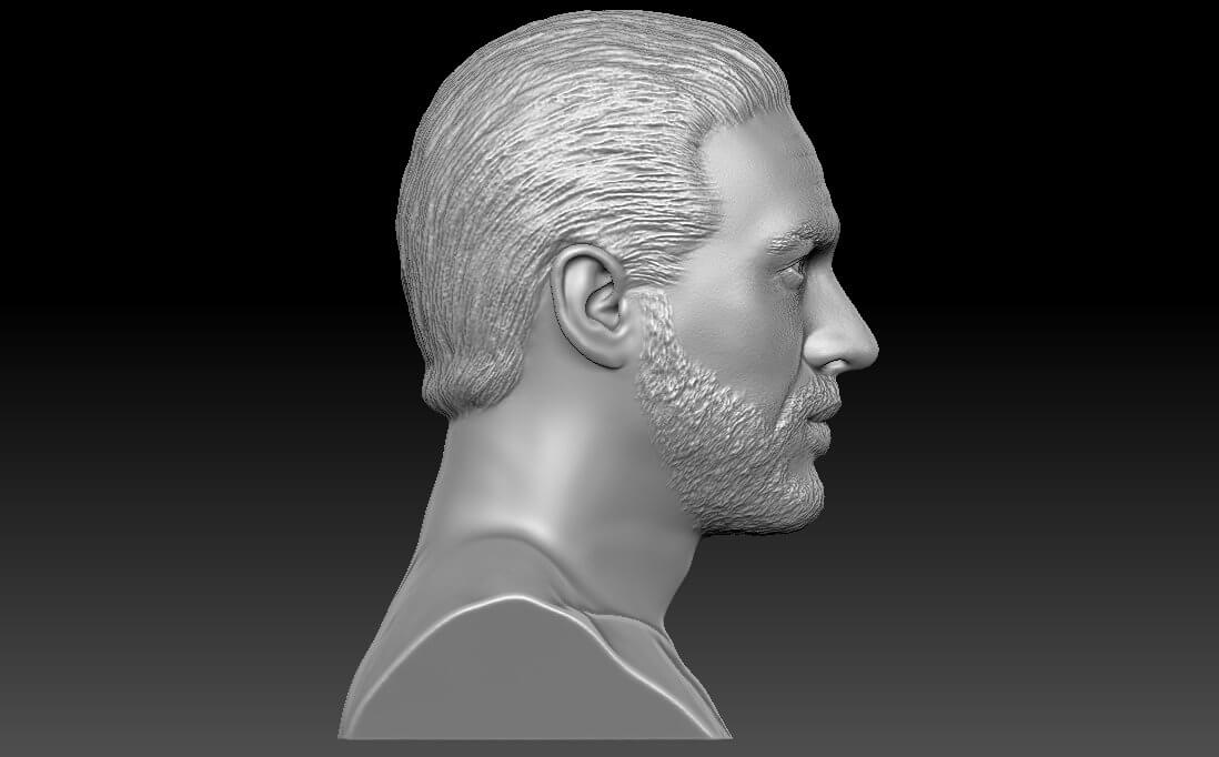 Tom Hardy Bust - 3D Model by PrintedReality