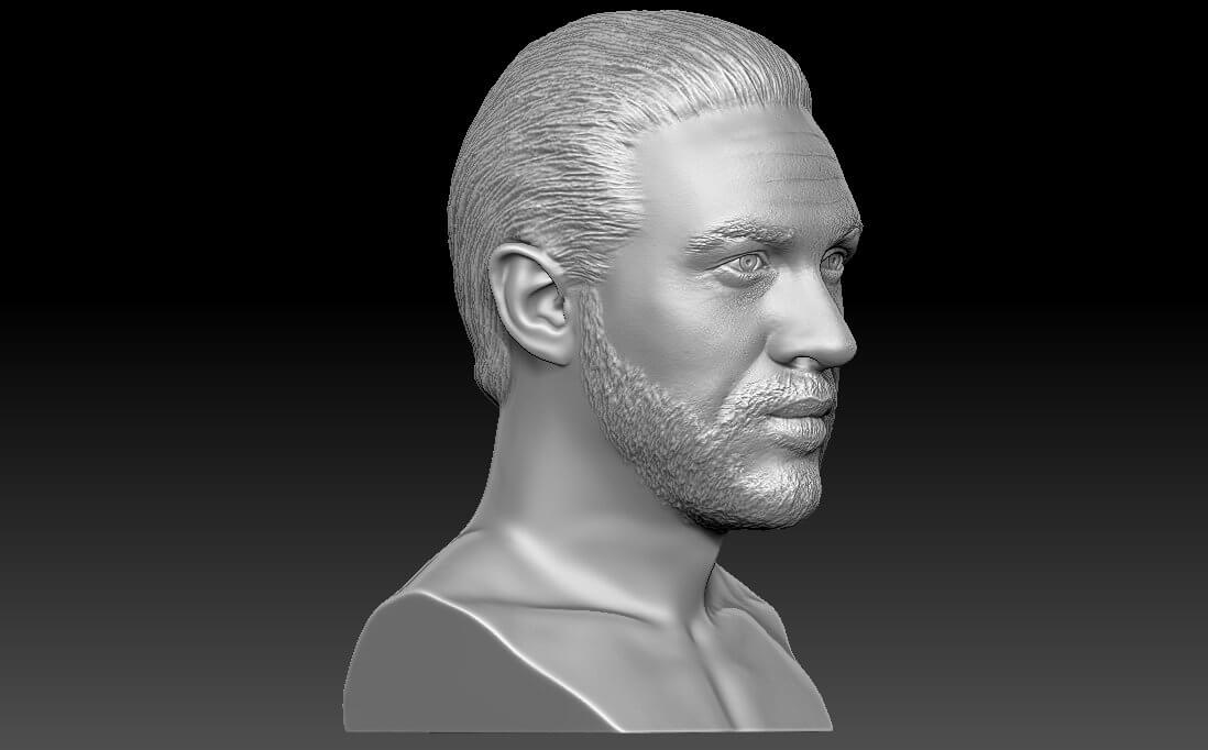 Tom Hardy Bust - 3D Model by PrintedReality