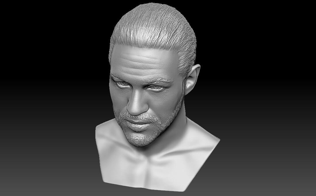 Tom Hardy Bust - 3D Model by PrintedReality
