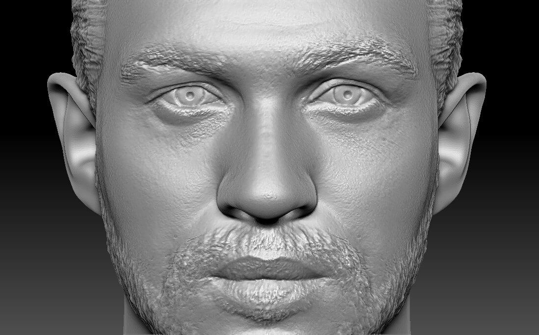 Tom Hardy Bust - 3D Model by PrintedReality