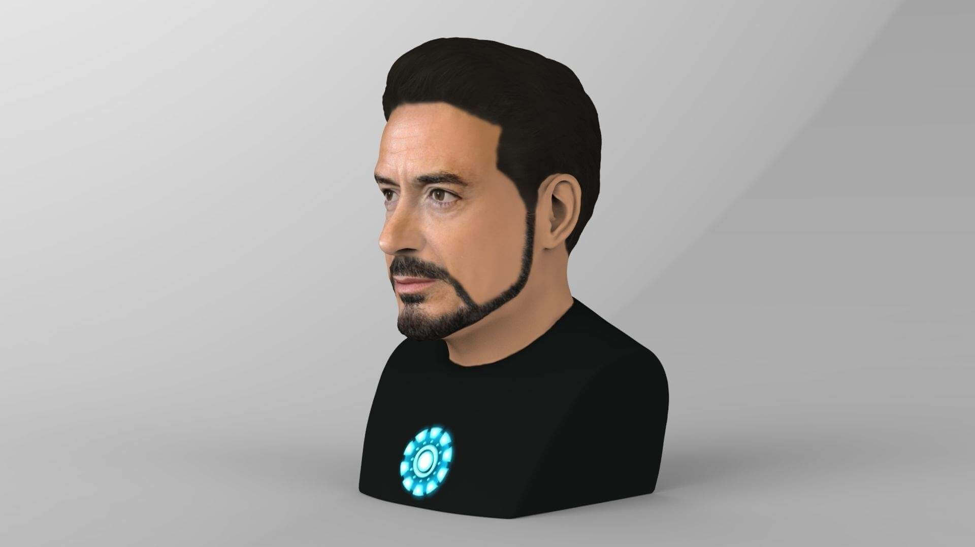 Robert Downey Jr as Tony Stark Bust (Full Color) - 3D Model by ...