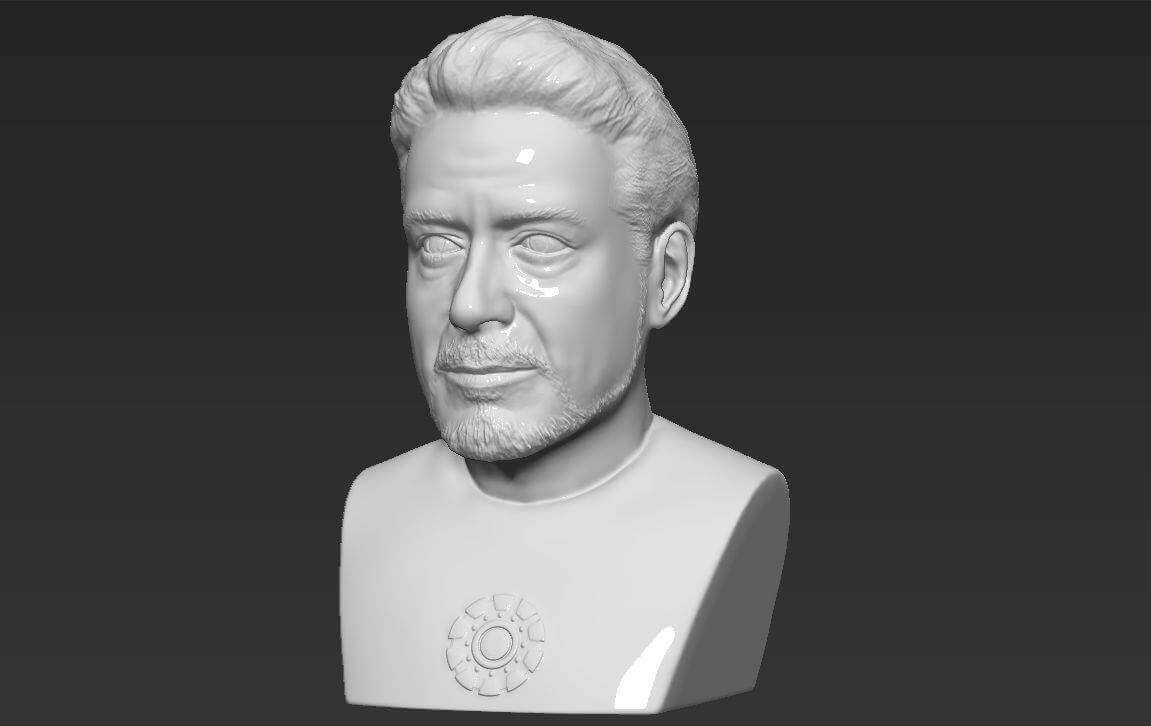 Robert Downey Jr as Tony Stark Bust - Print Ready 3D Model by ...