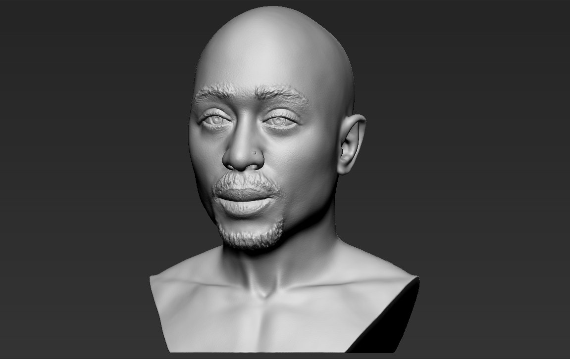 Tupac Shakur Bust - 3D Model by PrintedReality