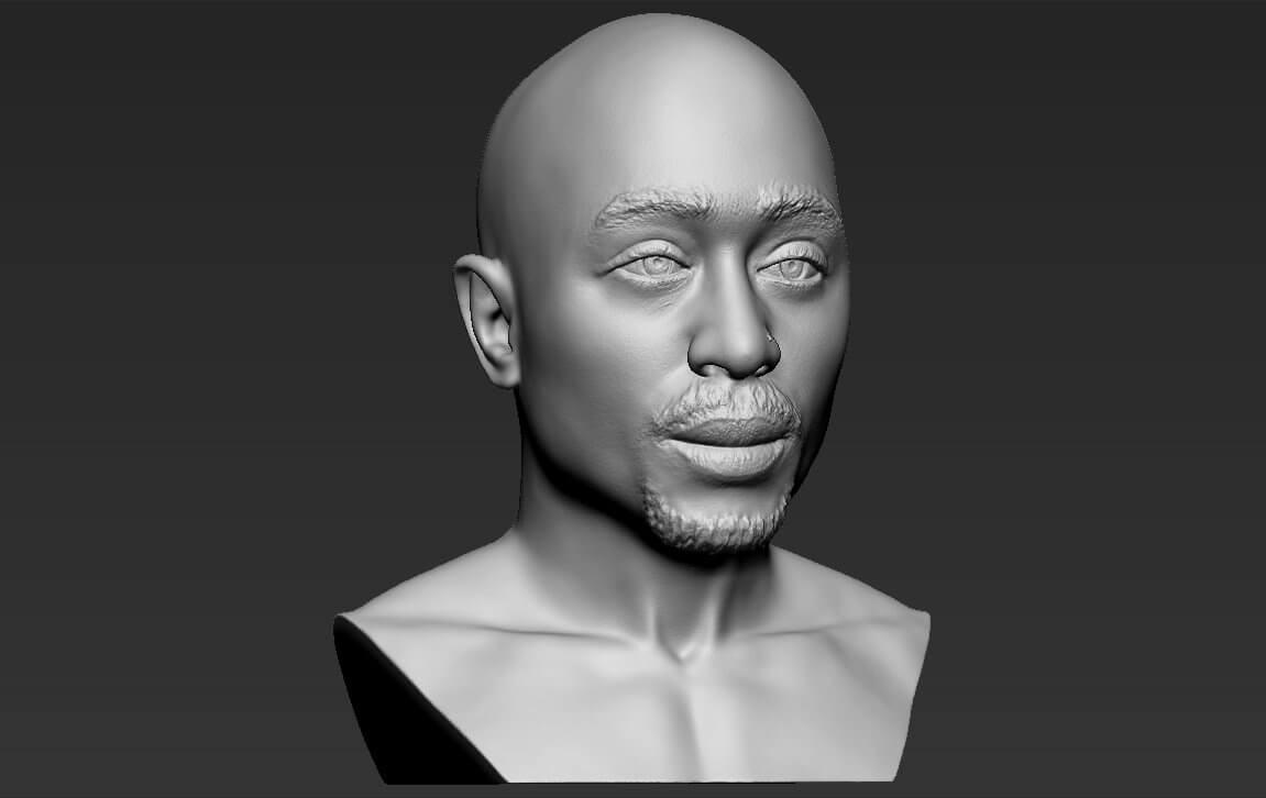 Tupac Shakur Bust - 3D Model by PrintedReality