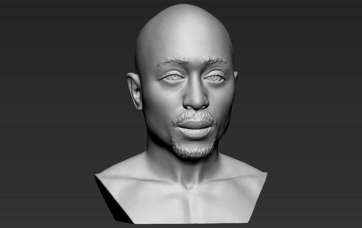 Tupac Shakur Bust - 3D Model by PrintedReality