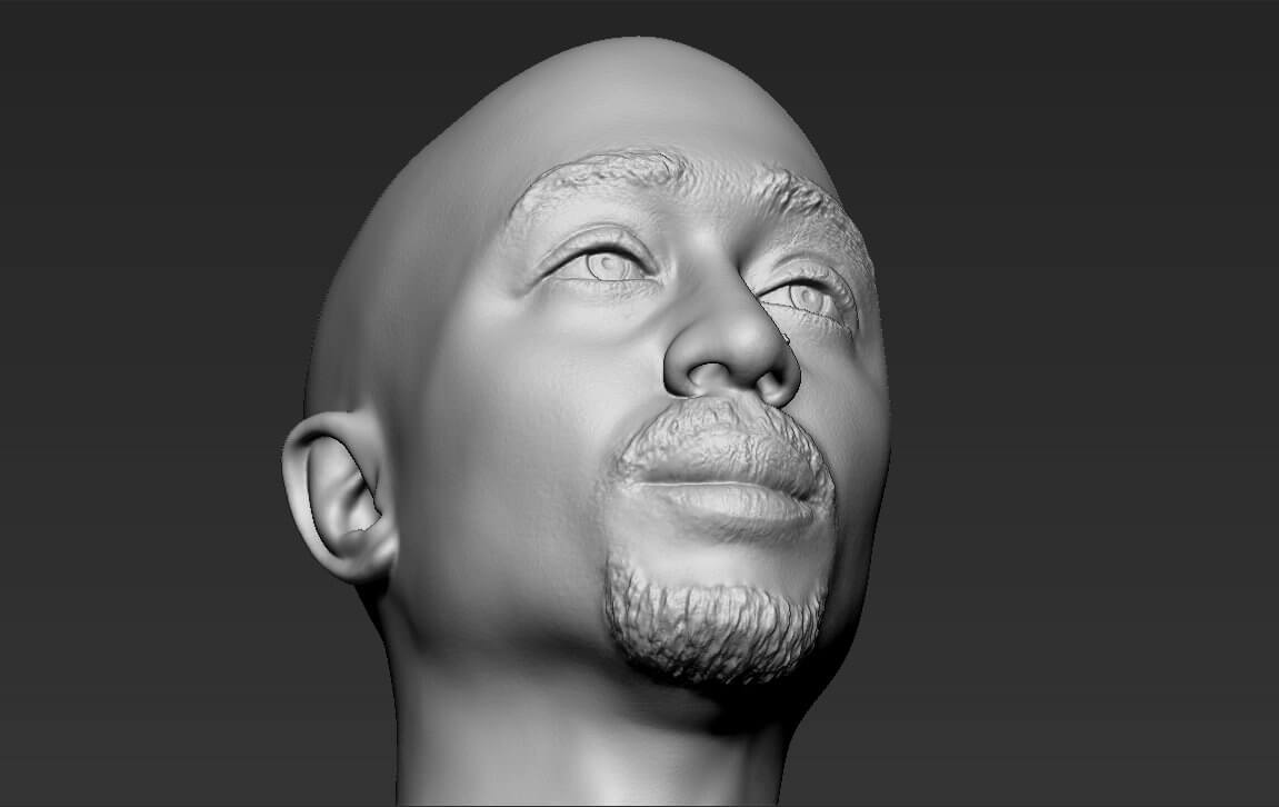 Tupac Shakur Bust - 3D Model by PrintedReality