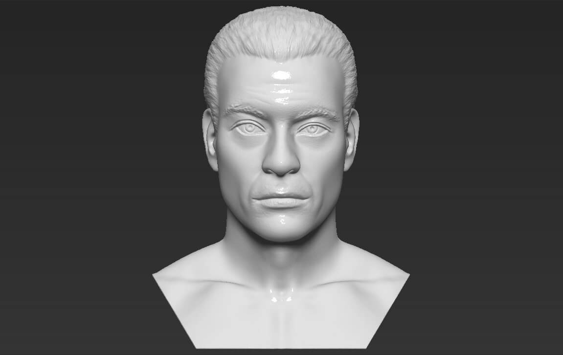 Van Damme Kickboxer Bust - 3D Print Model by PrintedReality