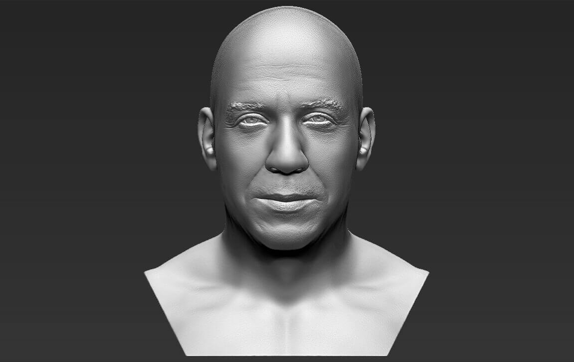 Vin Diesel Bust - 3D Print Model by PrintedReality