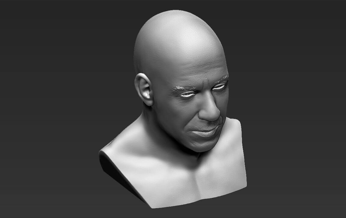 Vin Diesel Bust - 3D Print Model by PrintedReality