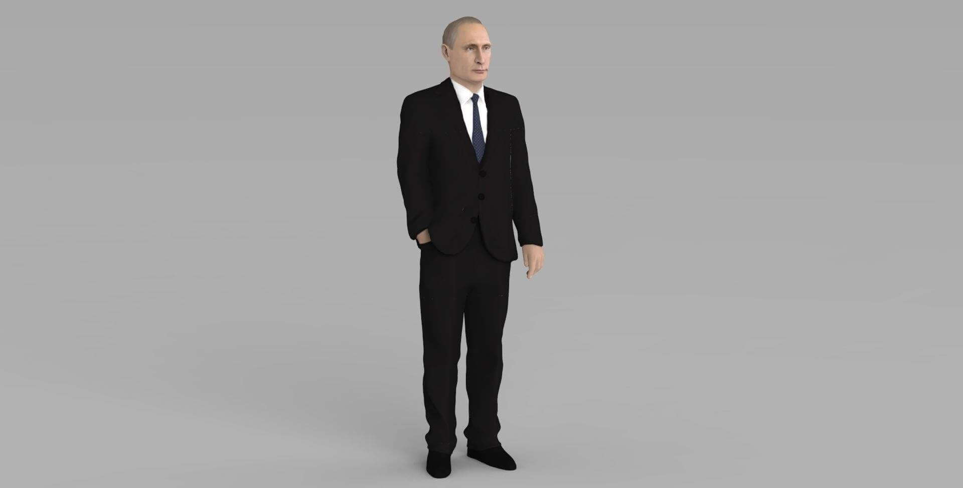 Vladimir Putin (Full Color) - 3D Model by PrintedReality