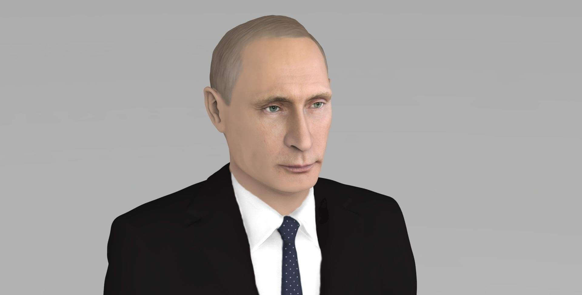 Vladimir Putin (Full Color) - 3D Model by PrintedReality