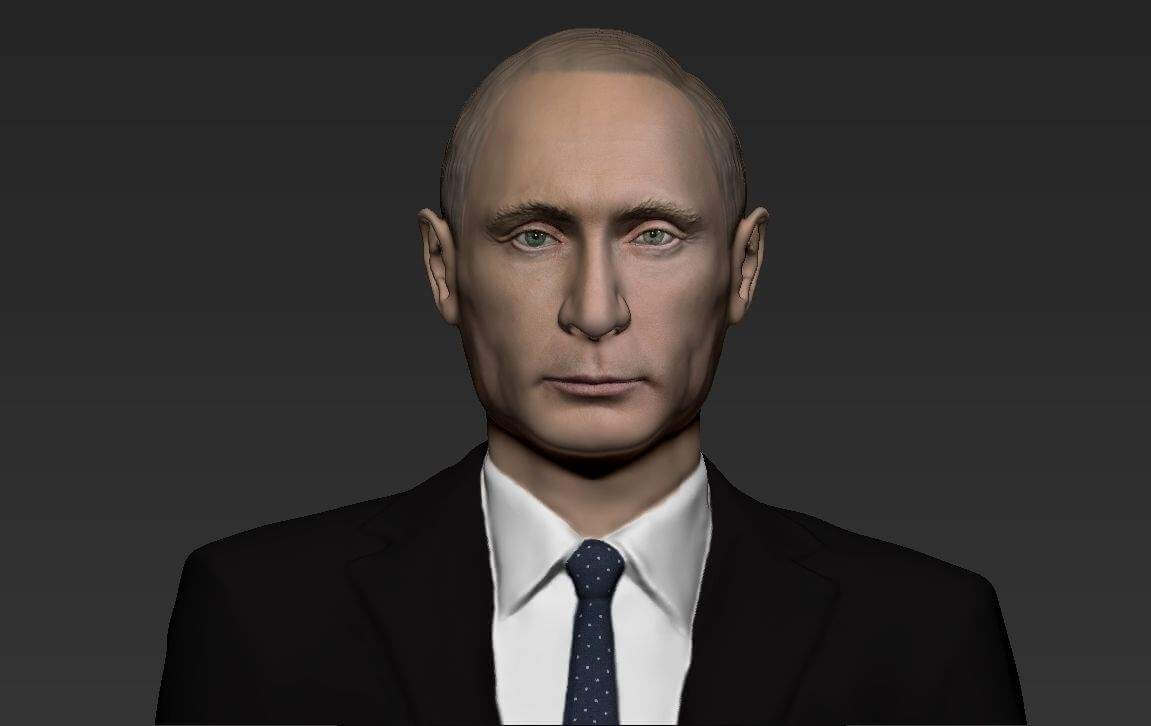 Vladimir Putin (Full Color) - 3D Model by PrintedReality