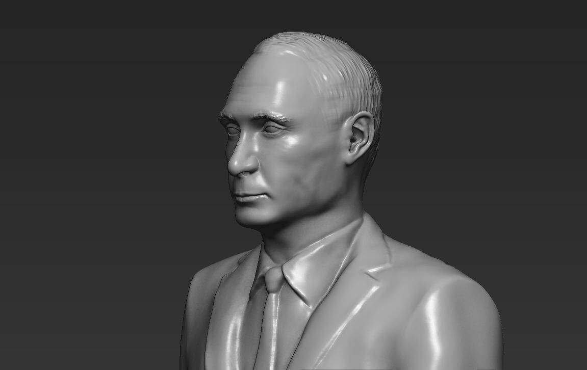 Vladimir Putin (Full Color) - 3D Model by PrintedReality