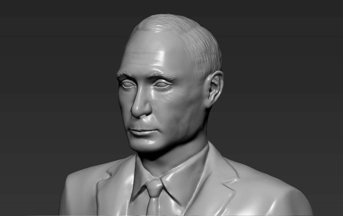 Vladimir Putin (Full Color) - 3D Model by PrintedReality