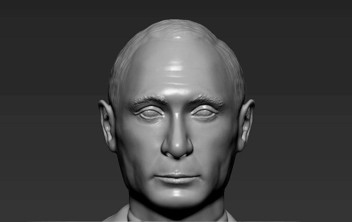 Vladimir Putin (Full Color) - 3D Model by PrintedReality