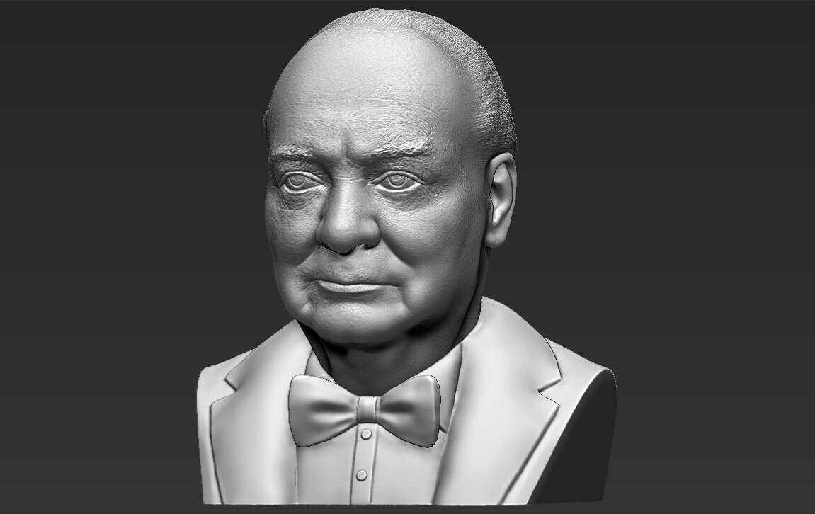 Winston Churchill Bust - 3D Model by PrintedReality