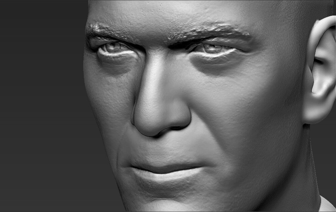 Zinedine Zidane Bust - 3D Model by PrintedReality