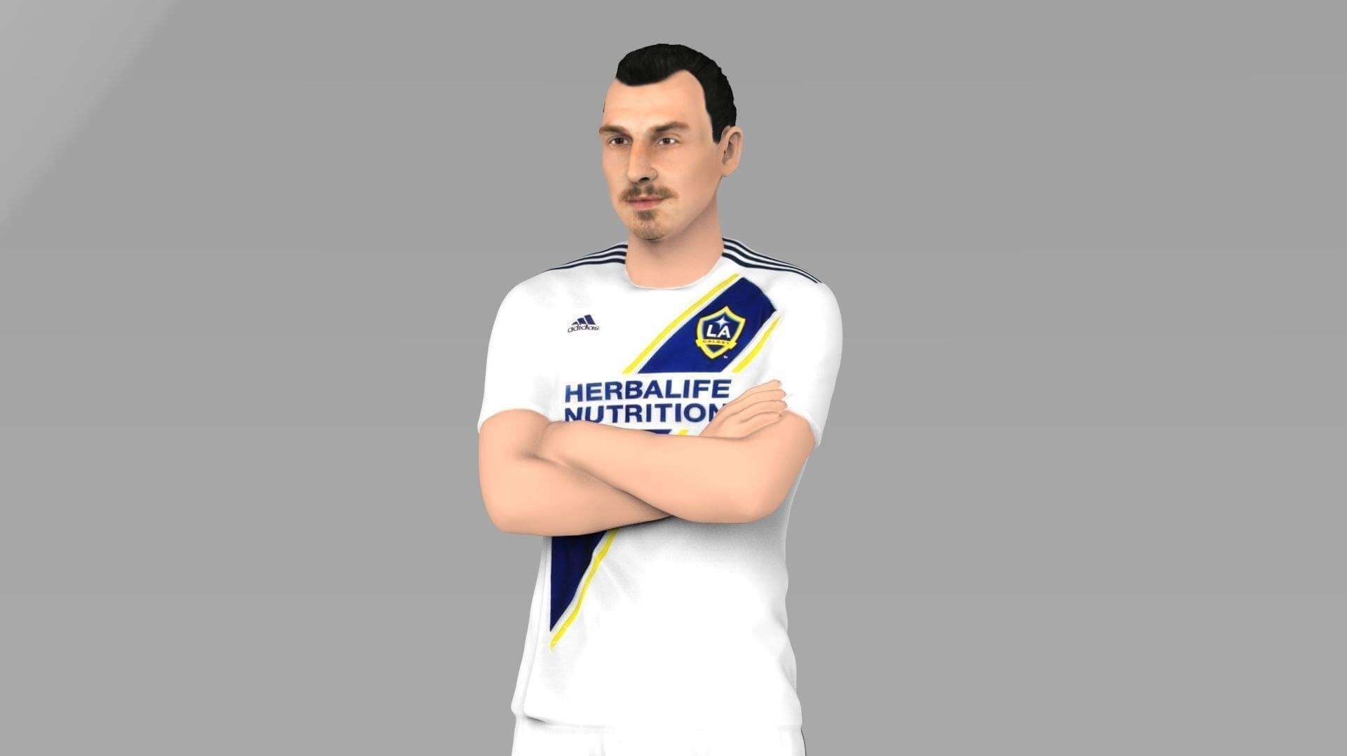 Zlatan Ibrahimovic LA Galaxy (Full Color) - 3D Model by PrintedReality