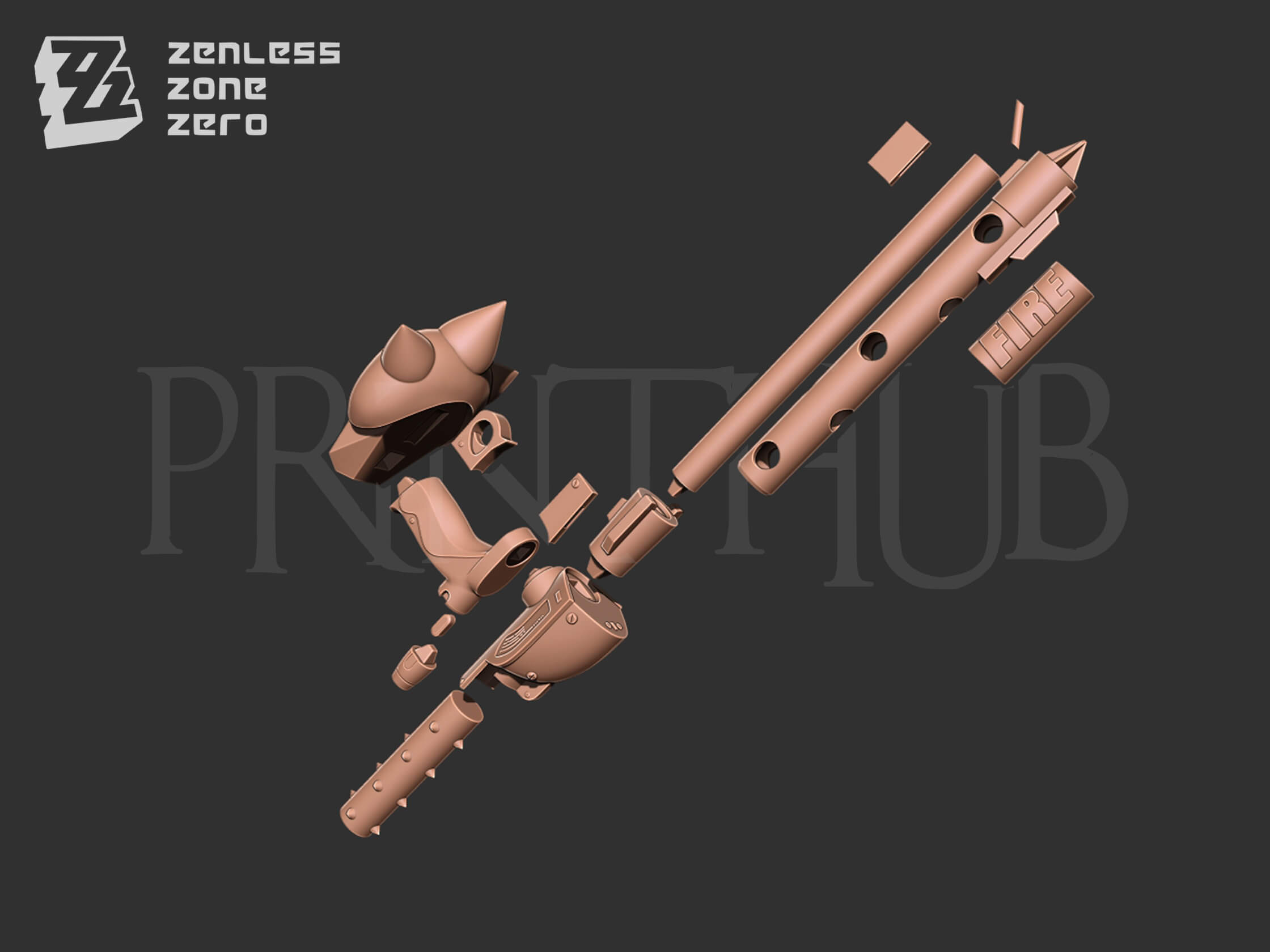Burnice White Flamethrower Tank - Zenless Zone Zero 3D Model by Printhub