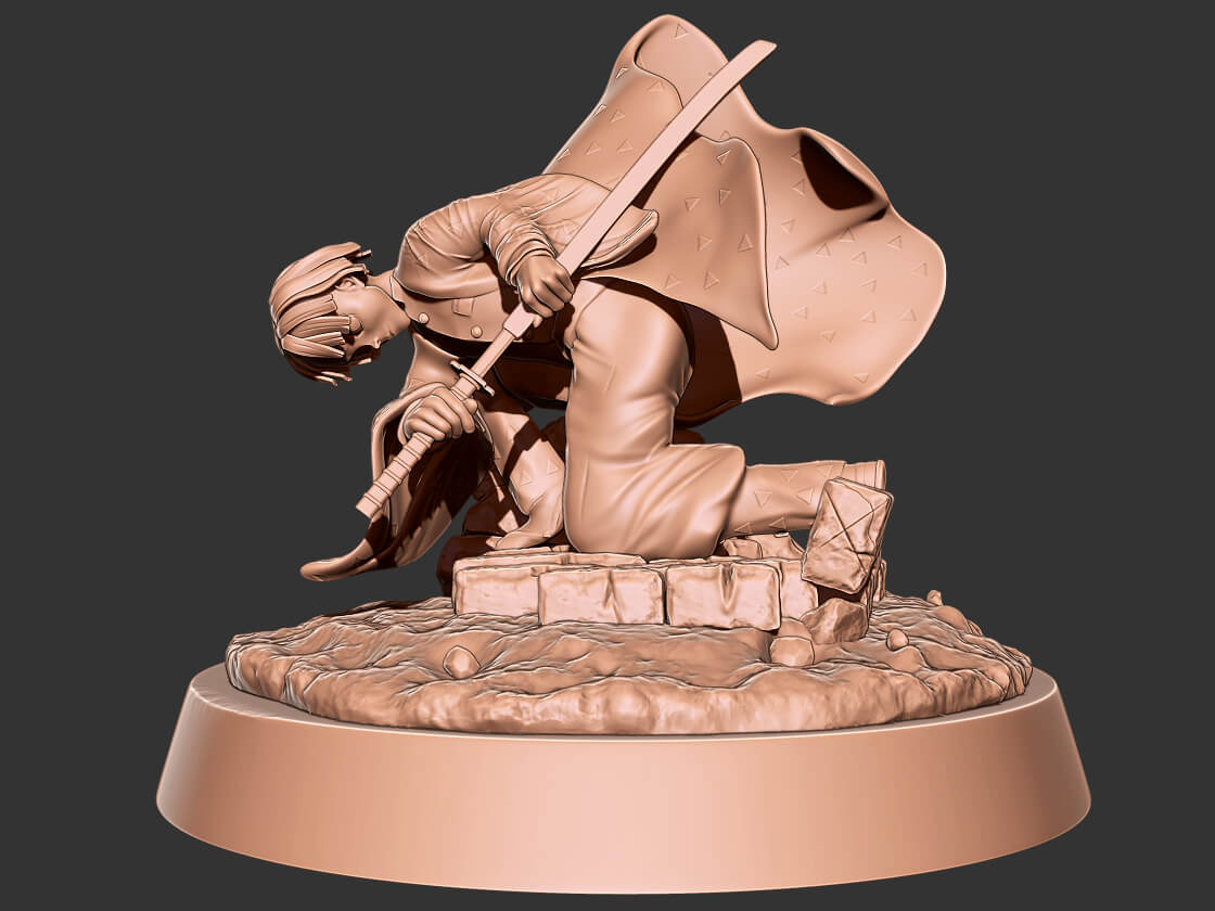 Demon Slayer Zenitsu 3D Print Model by Printhub