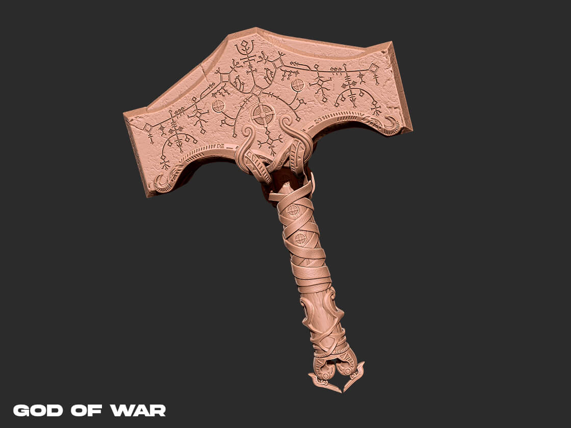 Mjolnir God of War 3D Print Model by Printhub