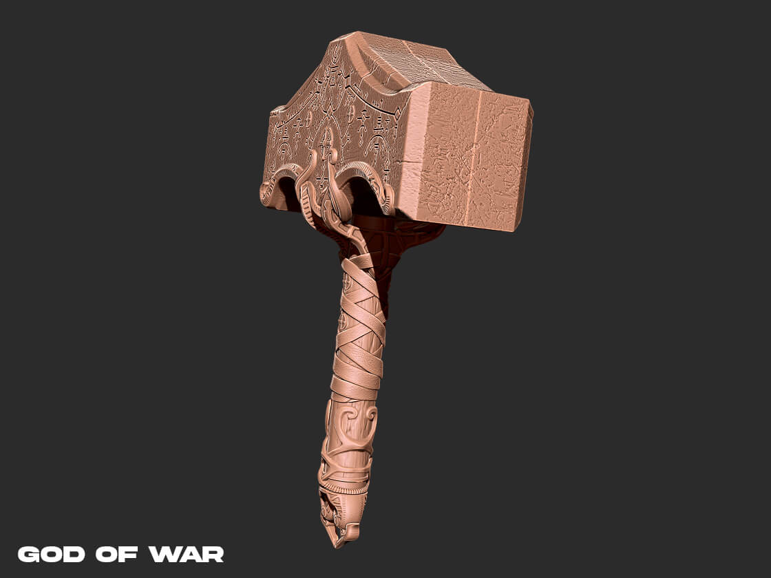 Mjolnir God of War 3D Print Model by Printhub