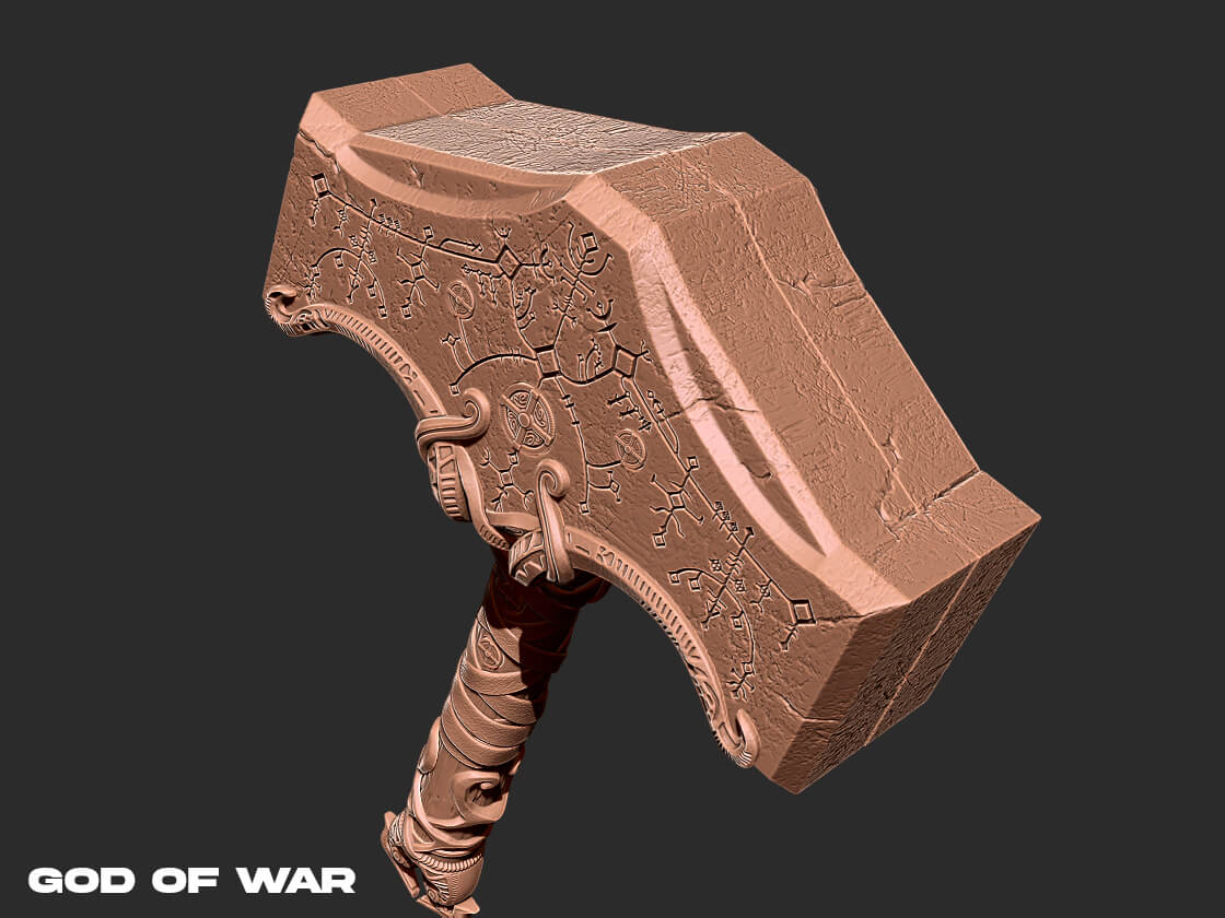 Mjolnir God of War 3D Print Model by Printhub