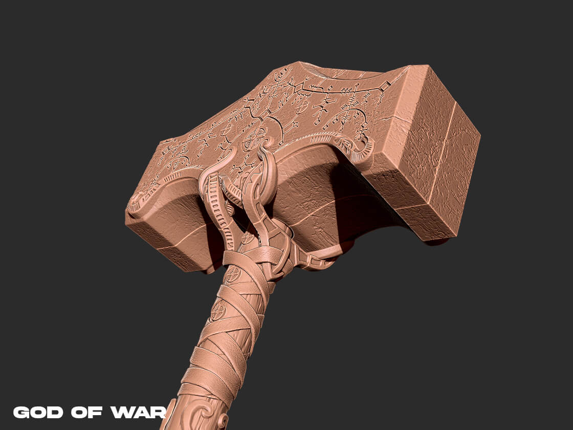 Mjolnir God of War 3D Print Model by Printhub