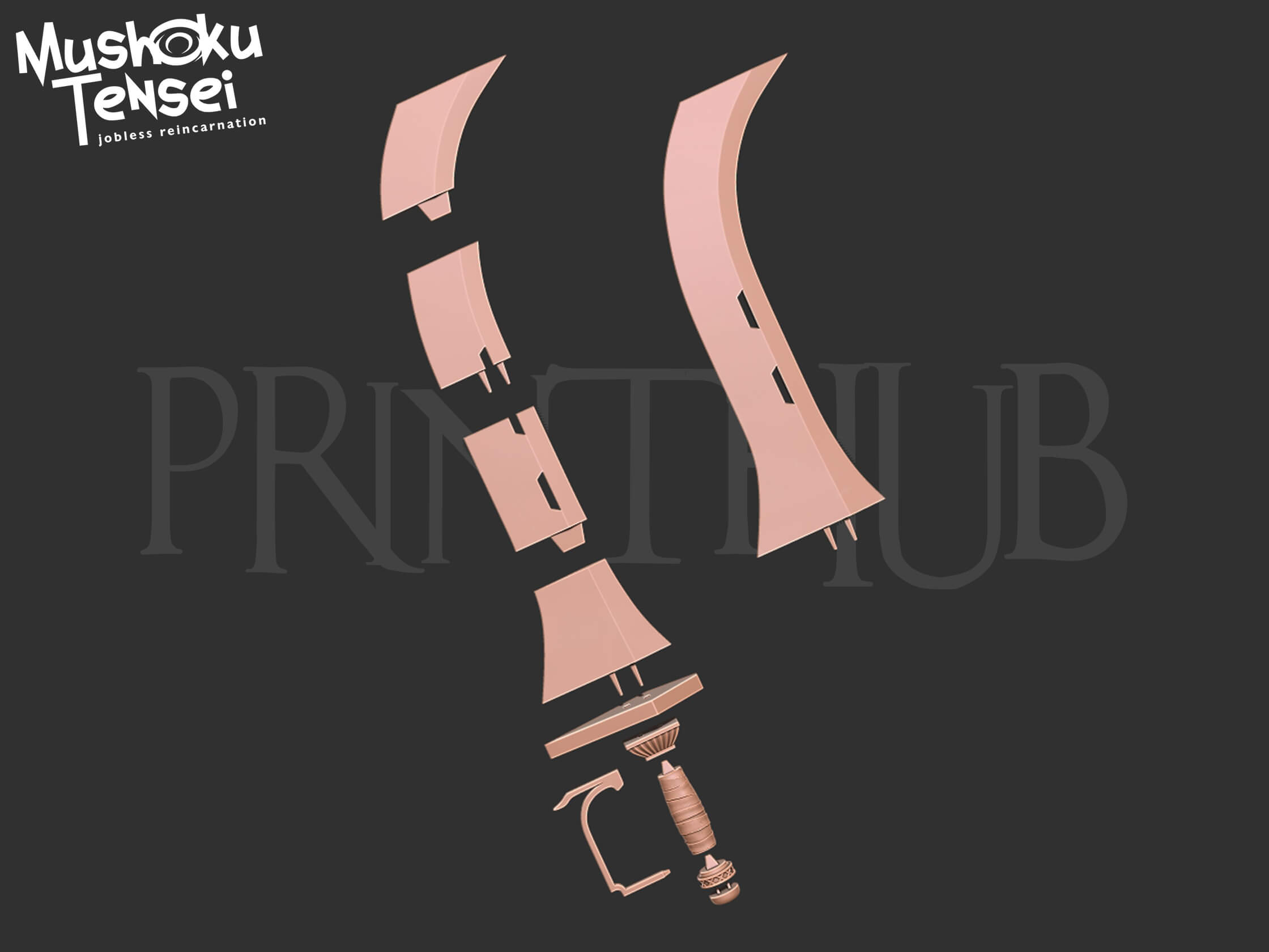 Mushoku Tensei Jobless Eris Boreas Greyrat Sword Cosplay - 3D Model by ...