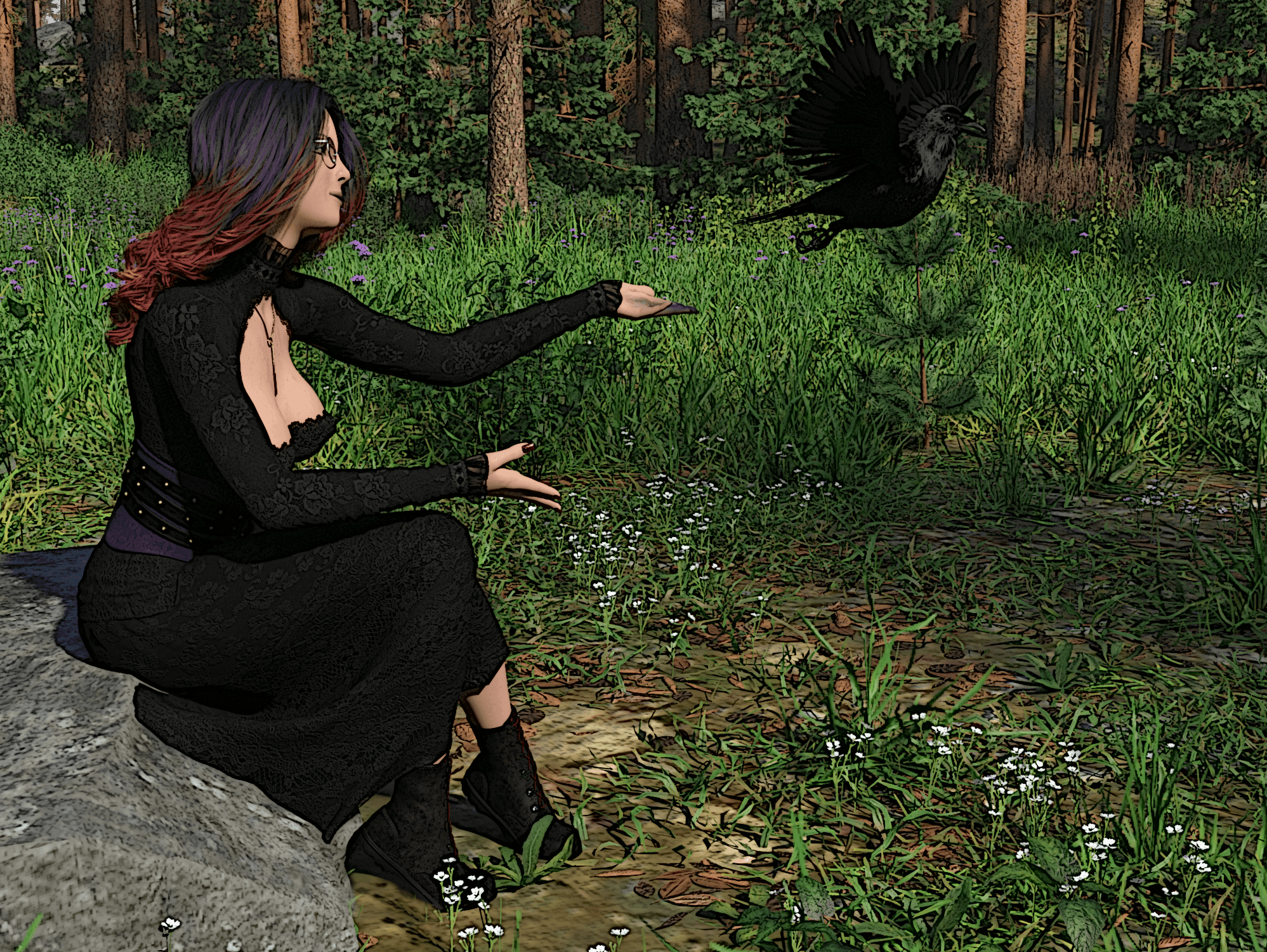 the crow 3D Render, Digital Art by Prinzeugen13