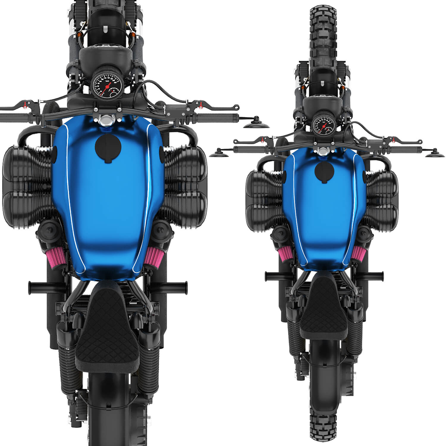 Blue Motorcycle - 3D Model by Proart1studio