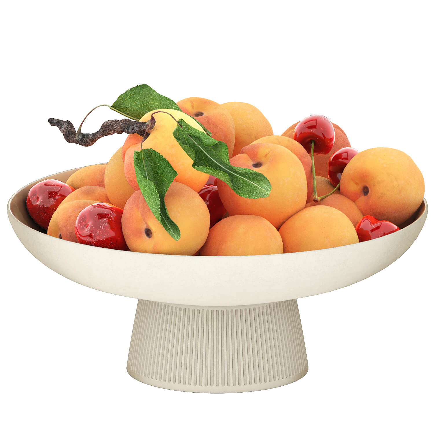 Bowl of Apricots and Cherries - 3D Model by Proart1studio