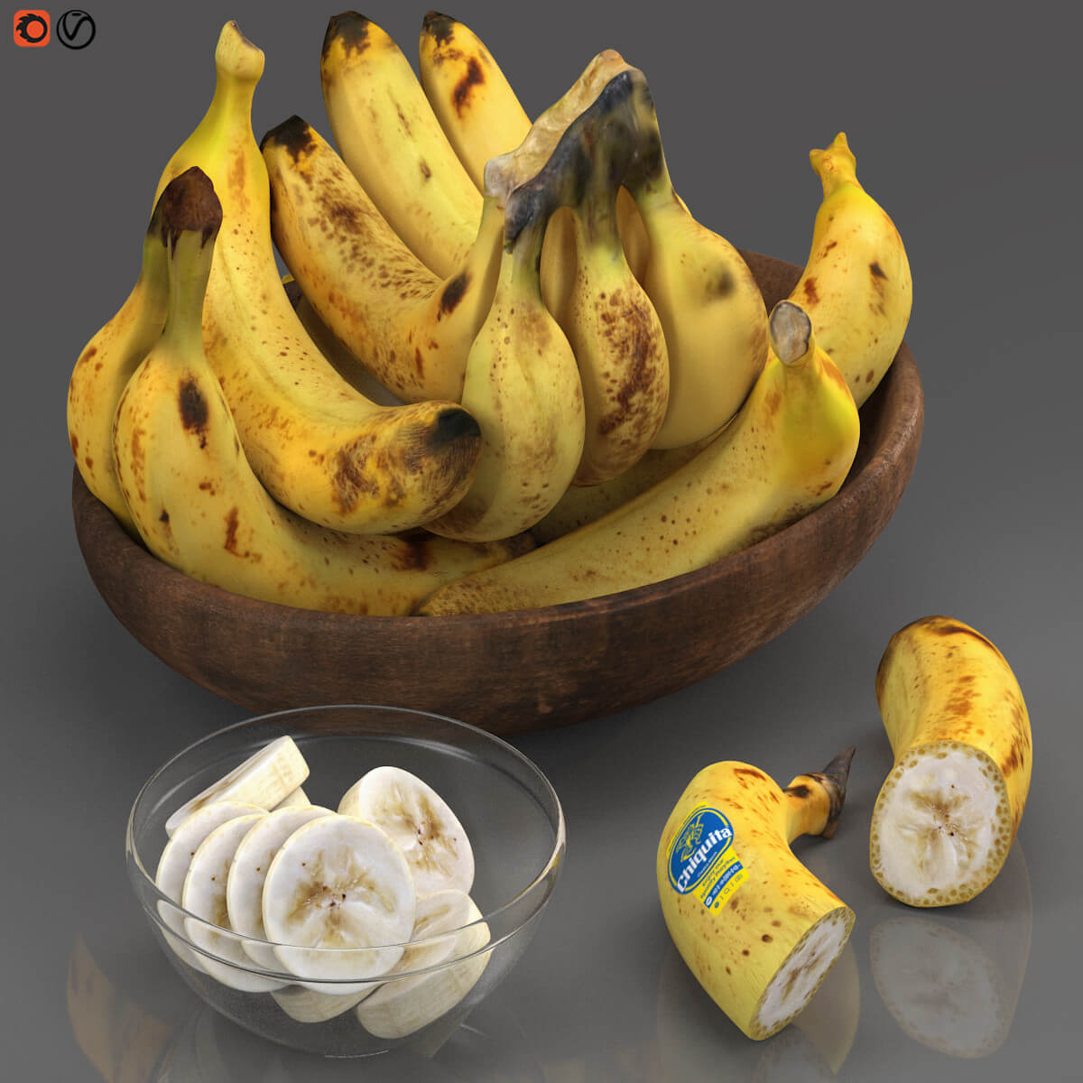 Bowl of Bananas - 3D Model by Proart1studio